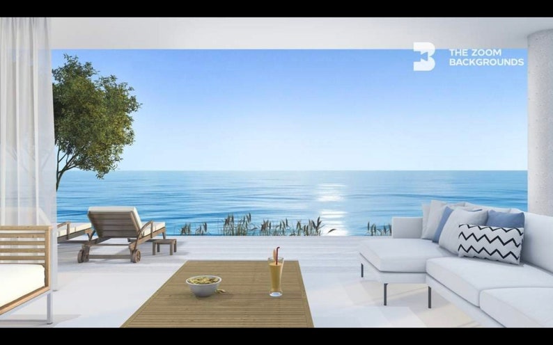Luxury Beach Background Zoom Backgrounds Virtual Background | Etsy