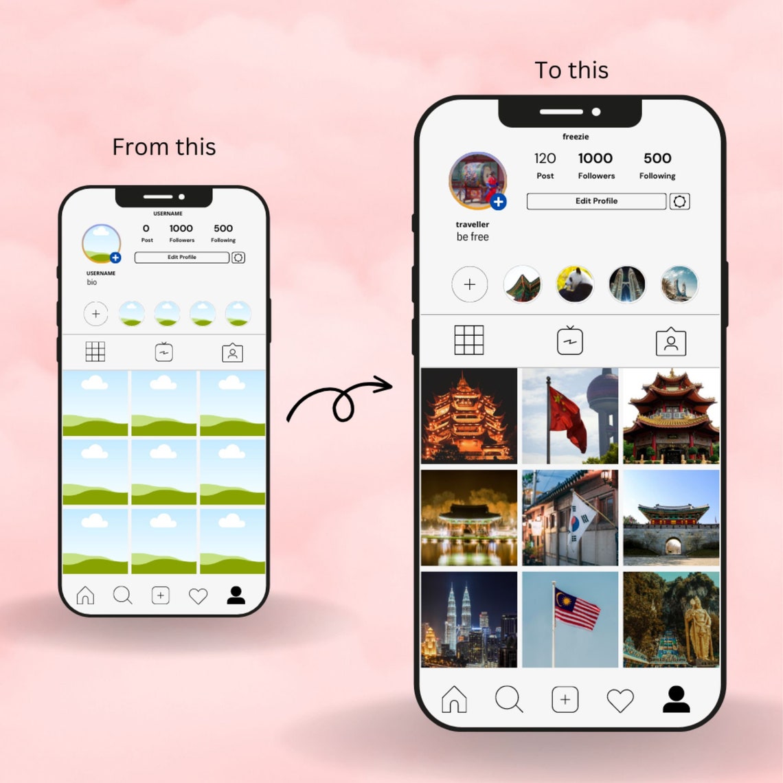 Instagram Mockup Instagram Mock-up Template Instagram Mockup Canva - Etsy