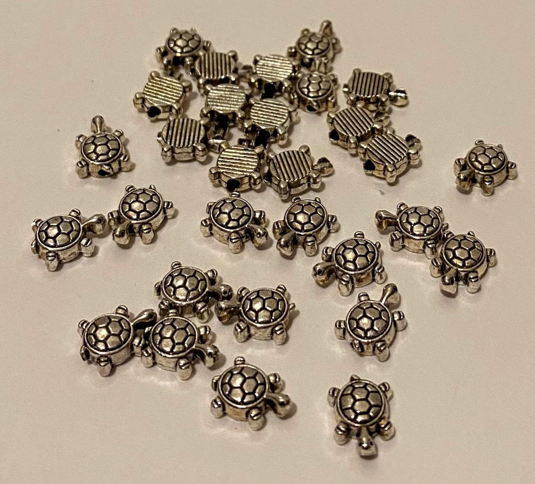 METALLIC SEA TURTLE Beads - 30 Pieces per Pack (8.6MM)- Holes Are ...