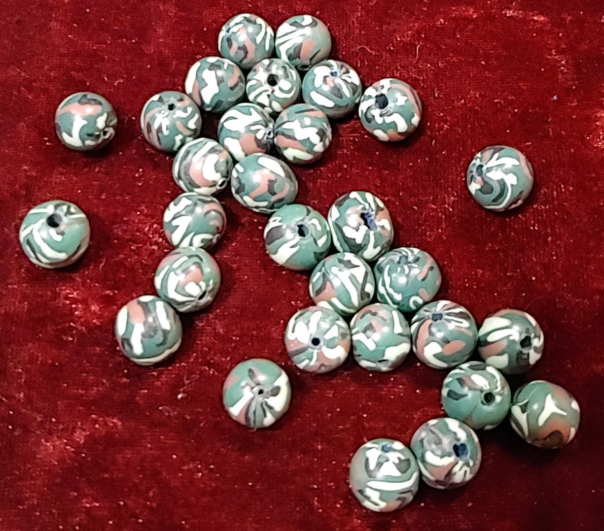 ROUND CAMO CLAY Beads for Jewelry Making 30 Pieces per Pack 10mm - Etsy