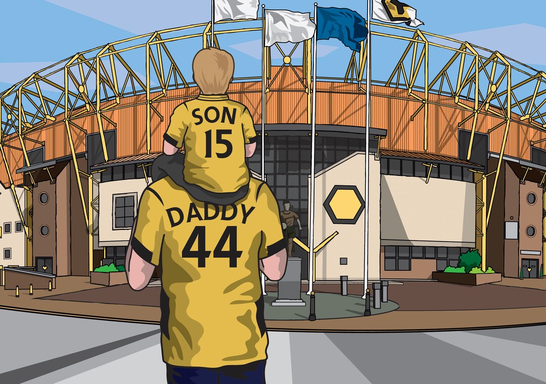 Personalised Wolves FC Football Stadium Custom Print Personalised ...