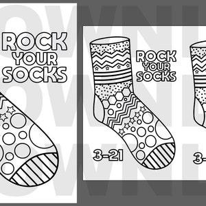 Down Syndrome Awareness Coloring Page **rock Your Socks** Crazy Sock ...