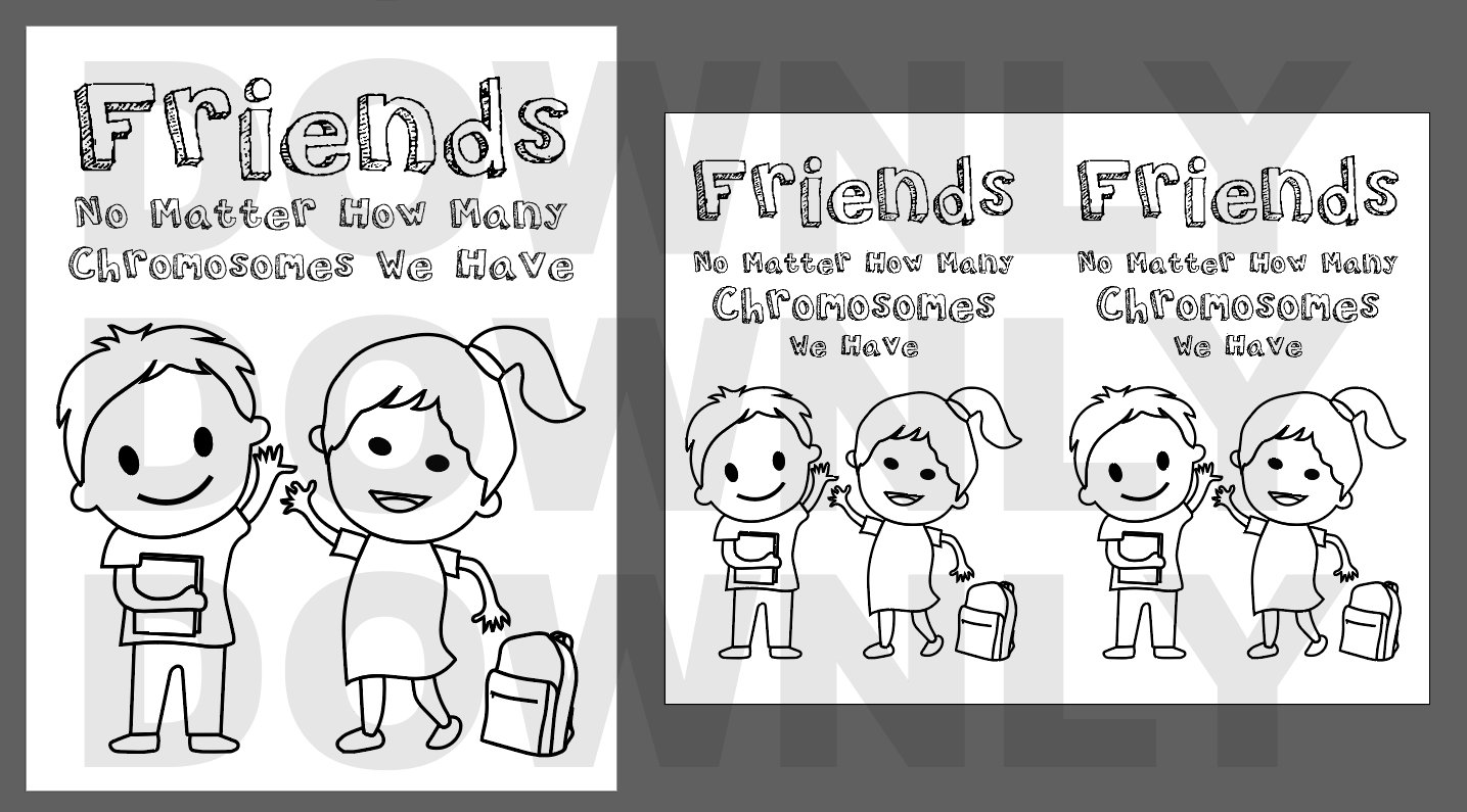 Down Syndrome Awareness Coloring Page **friends No Matter How Many ...