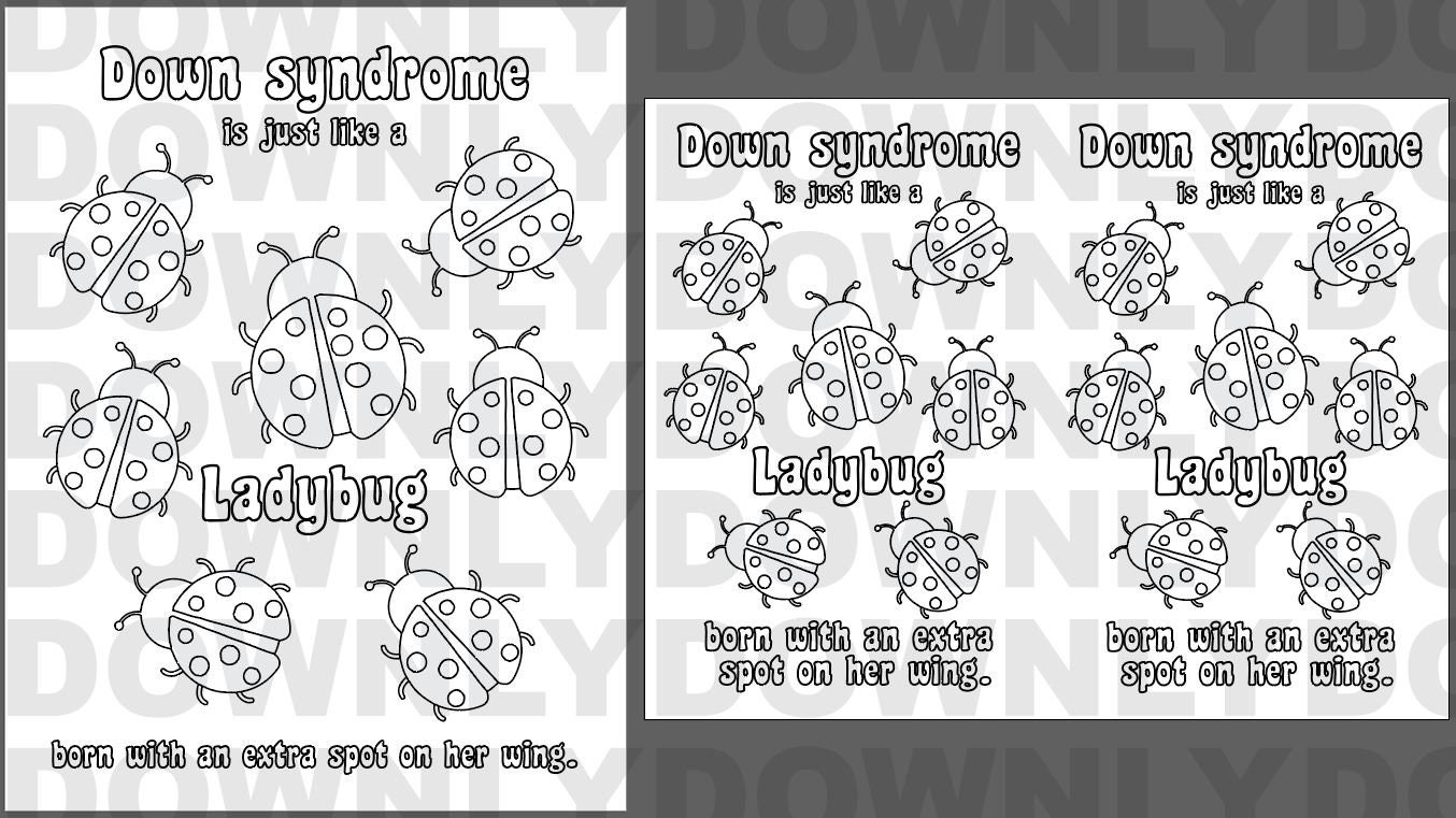 Down Syndrome Awareness Coloring Page *lucky Ladybug* Extra Spot ...