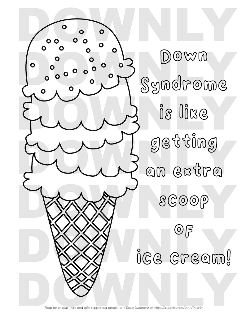 Down Syndrome Awareness Coloring Page down Syndrome is an - Etsy