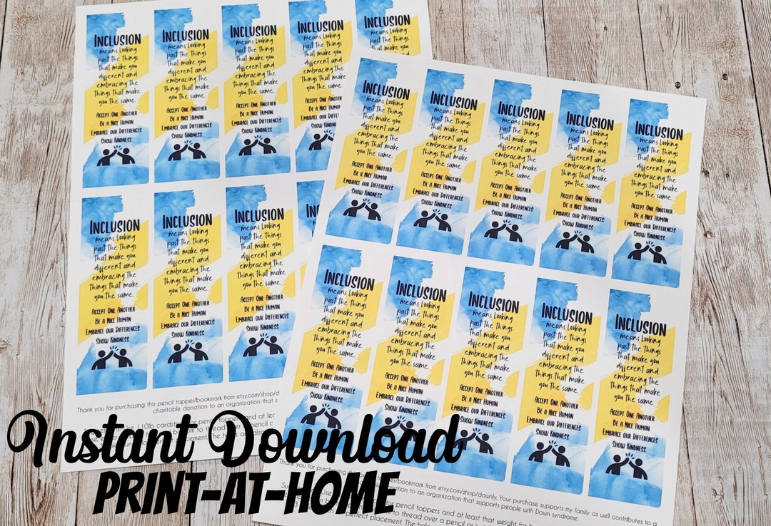 Printable Bookmark Pencil Tags for Awareness and Inclusion ** DIY Gift ...