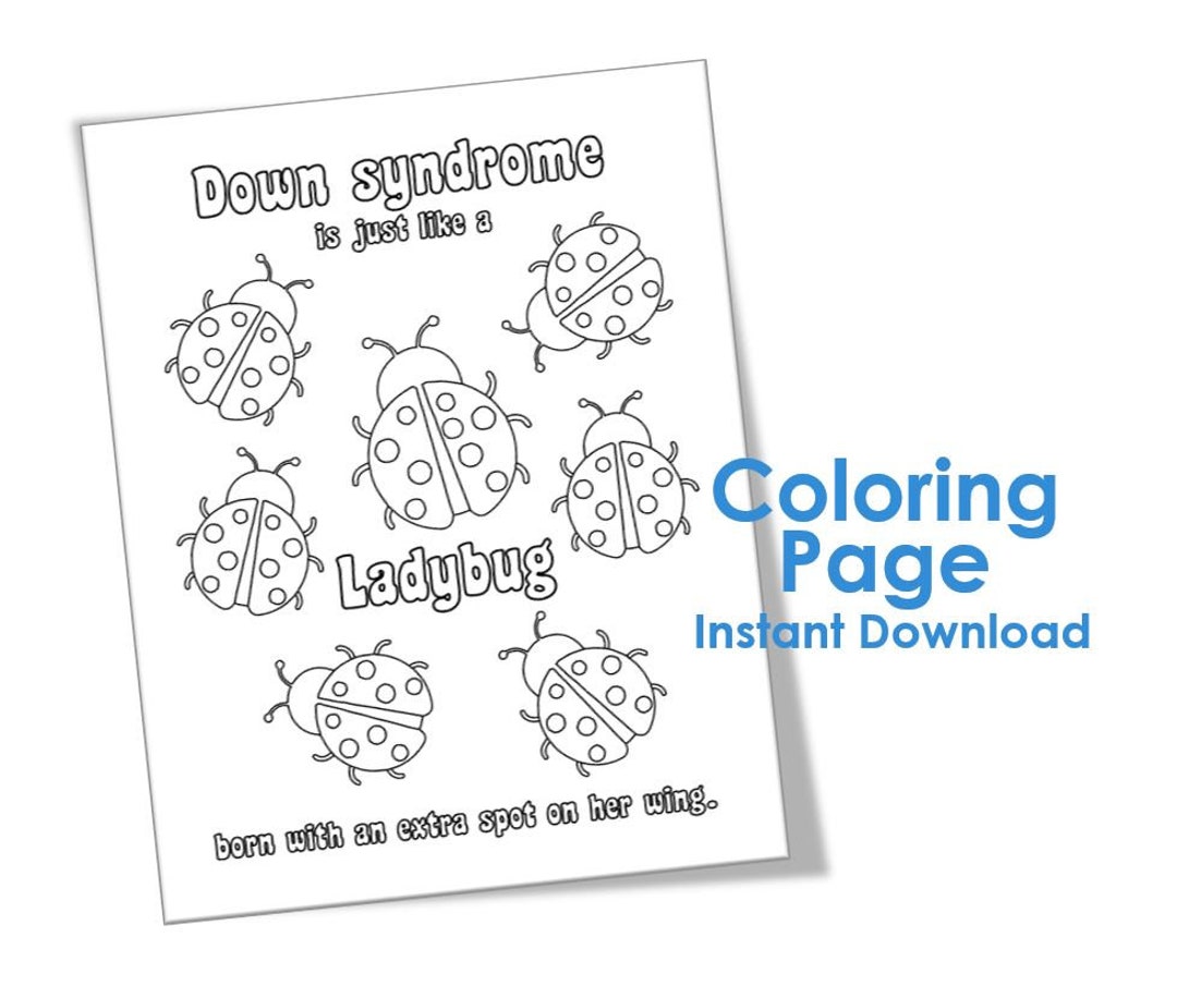 Down Syndrome Awareness Coloring Page *lucky Ladybug* Extra Spot ...