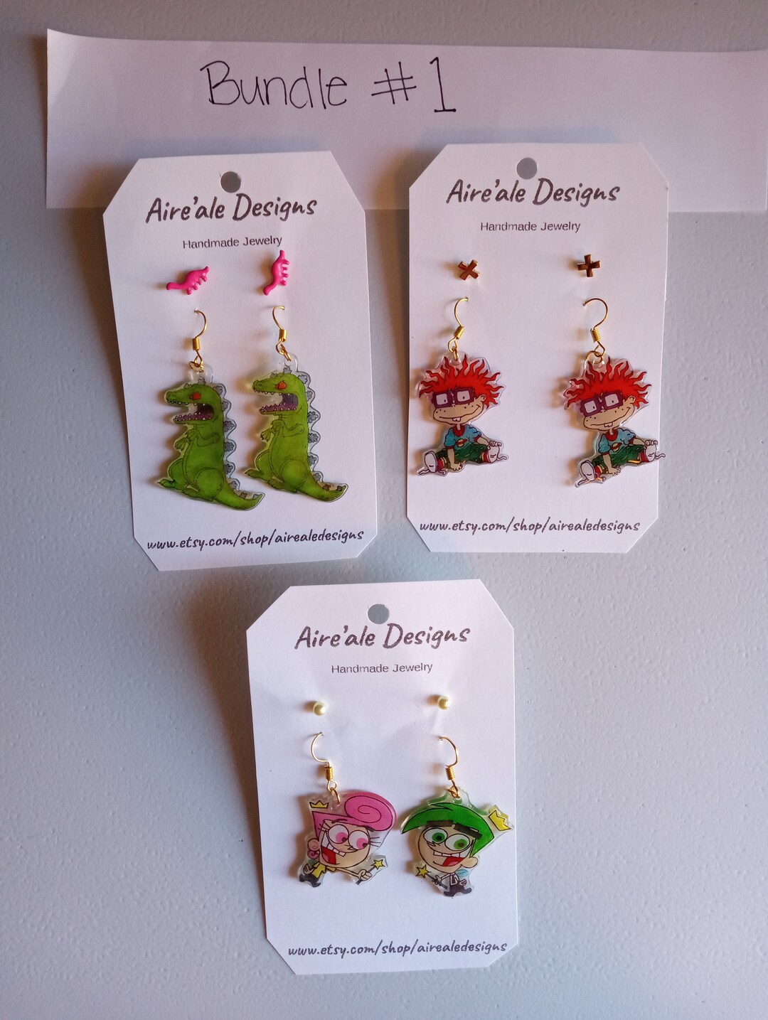 Handmade Hand Drawn Character/ Shrinky Dink/ Resin Earrings/elmo/chucky ...