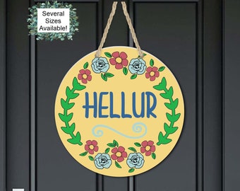 Hellur Door Sign - Etsy