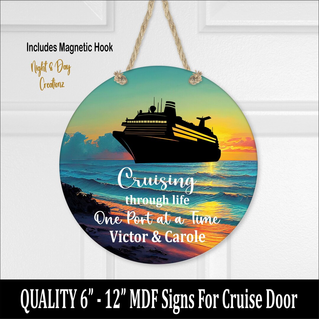 Cruise Ship Sign, Cruise Door Magnet, Cruise Ship Personalized Door ...