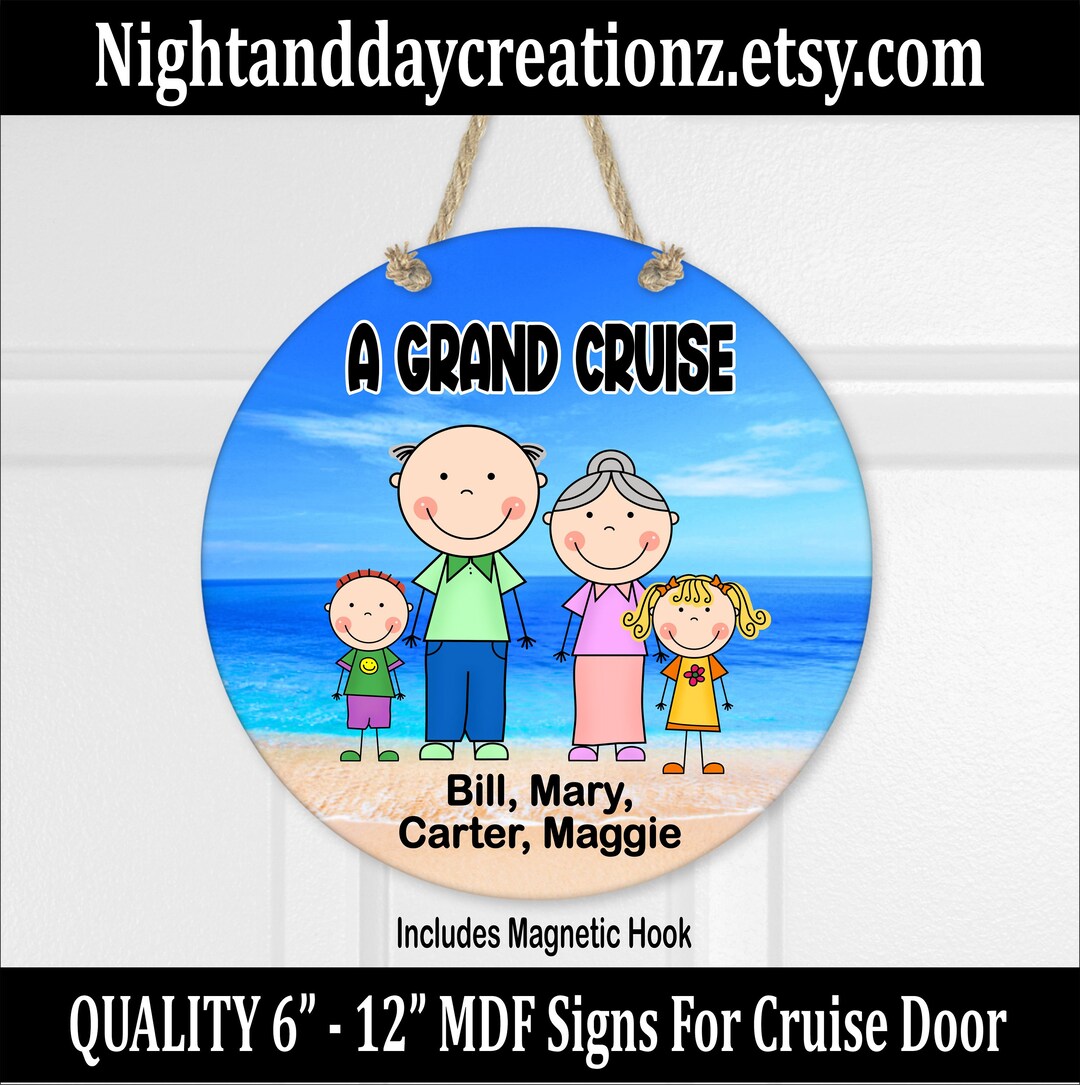 Grandparent Cruise, Sign, Cruise Magnet, Cruise Personalized Door Sign ...