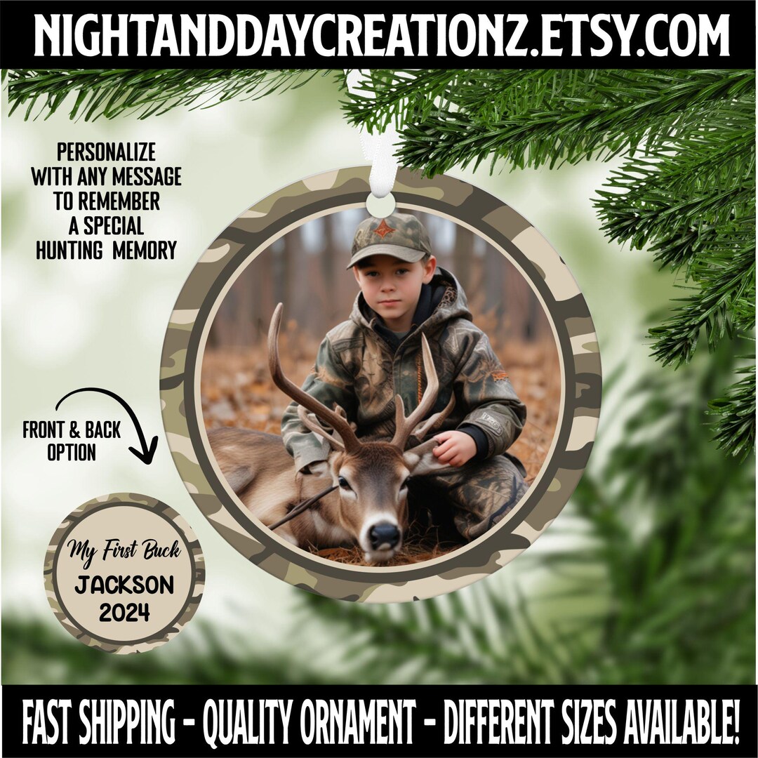 Hunting Ornament, First Buck, Big Buck, Hunter Keepsake, Souvenir, Deer ...