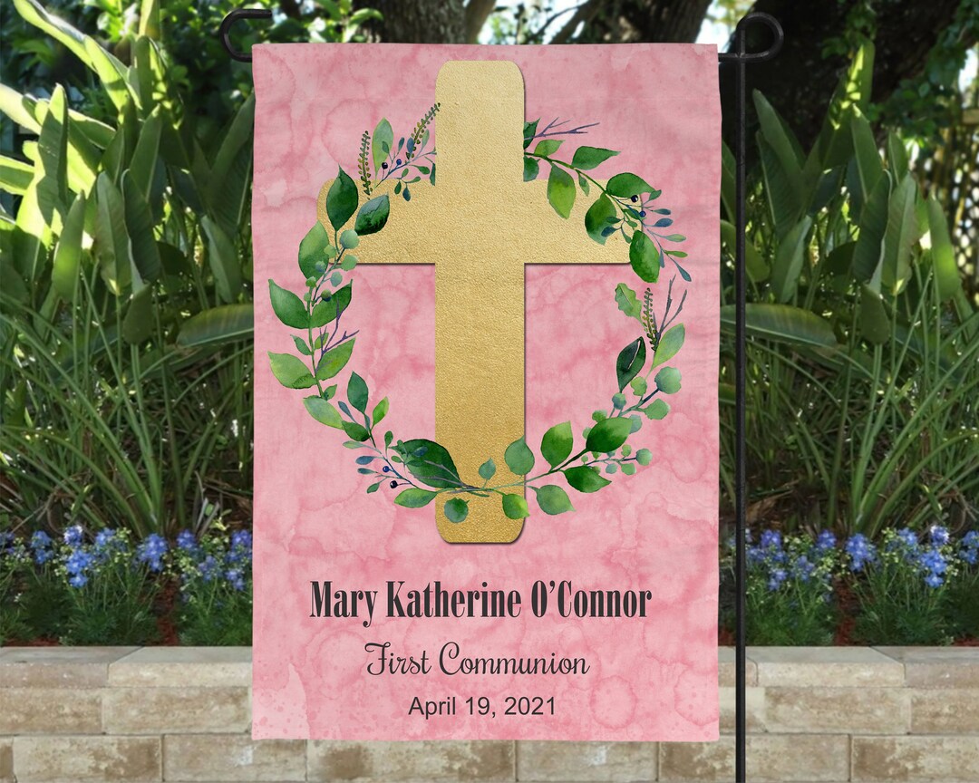 First Communion/confirmation/baptism Personalized Flag, Outdoor, Flag ...