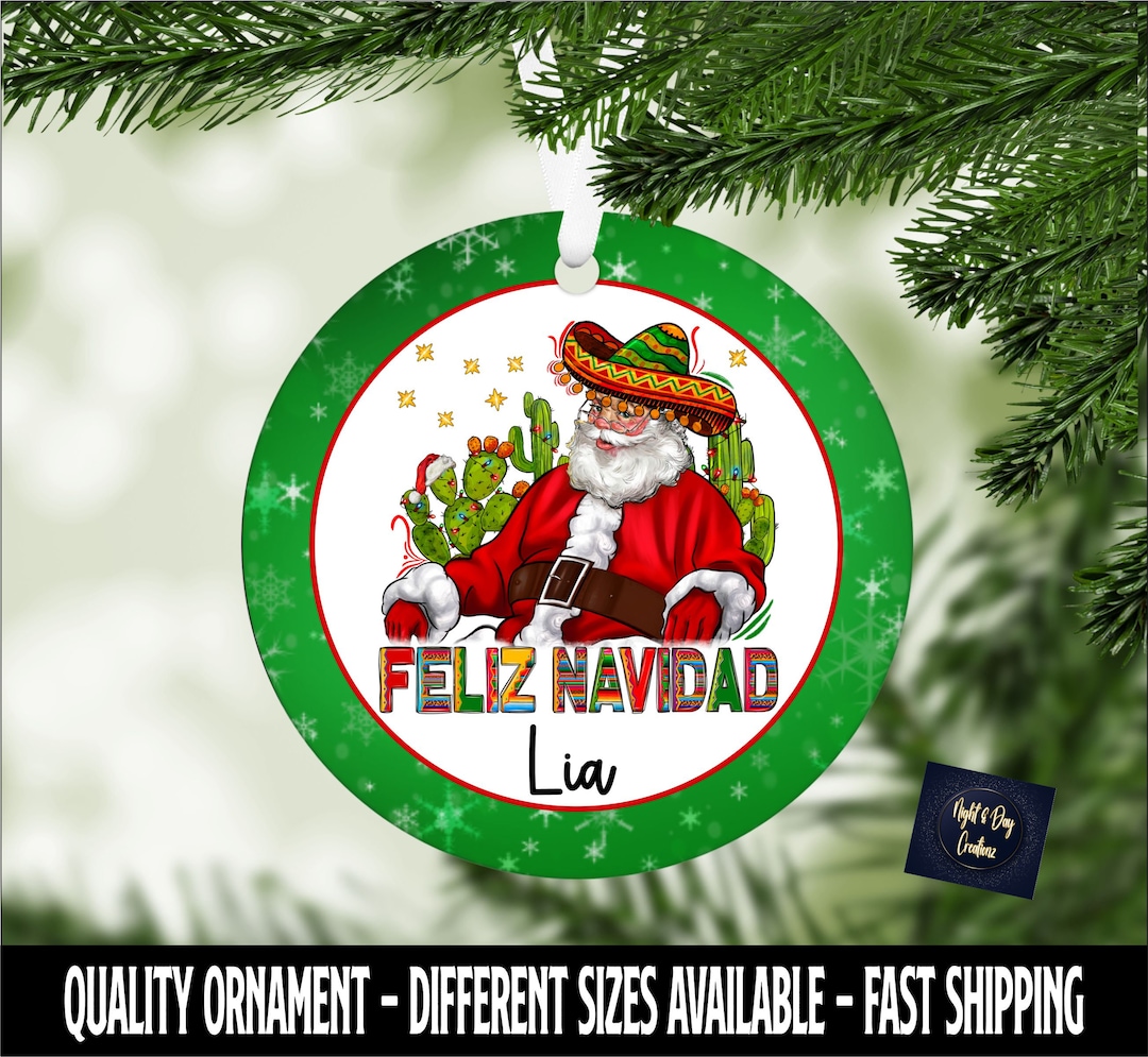 Feliz Navidad, Mexican Ornament, Feliz Navidad Ornamento, Personalized ...