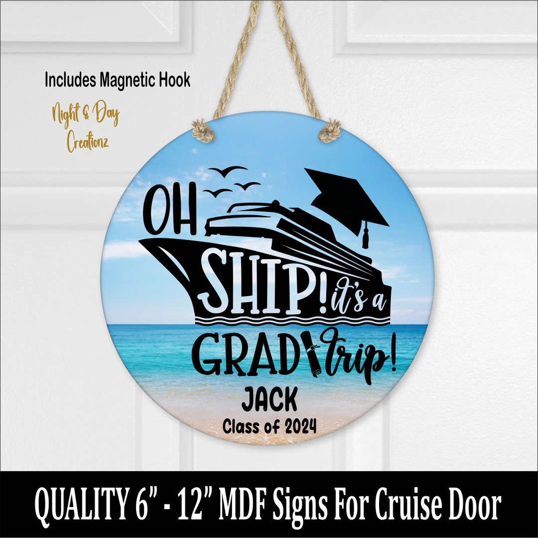 Graduation Cruise Ship Sign, Cruise Door Magnet, Personalized Door Sign ...