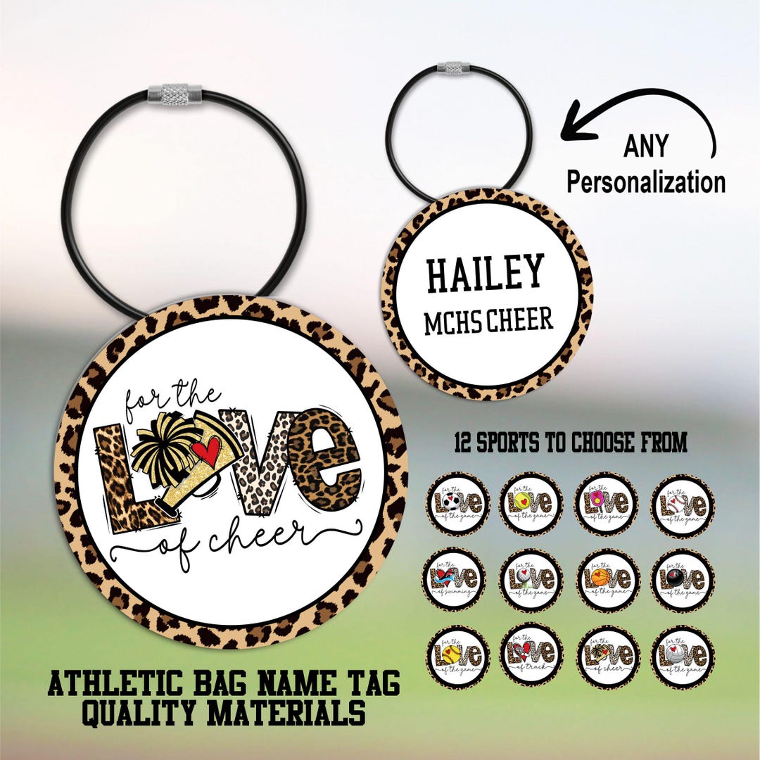 Cheer Name Tag, Cheer Bag Tag, Cheerleading Name Tag, Cheerleading Bag ...