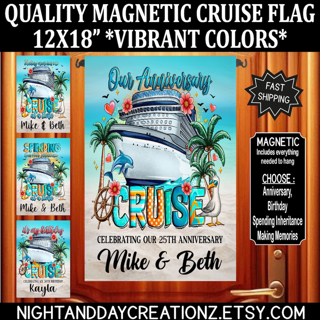 Cruise Door Flag: Birthday, Anniversary, Couple, Magnetic Cabin Door ...