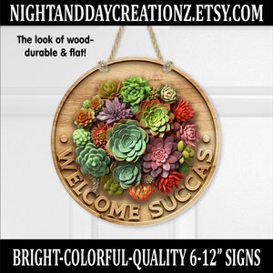 Welcome Succas, Succulent Sign, Welcome Sign, Door Sign, Patio Sign ...