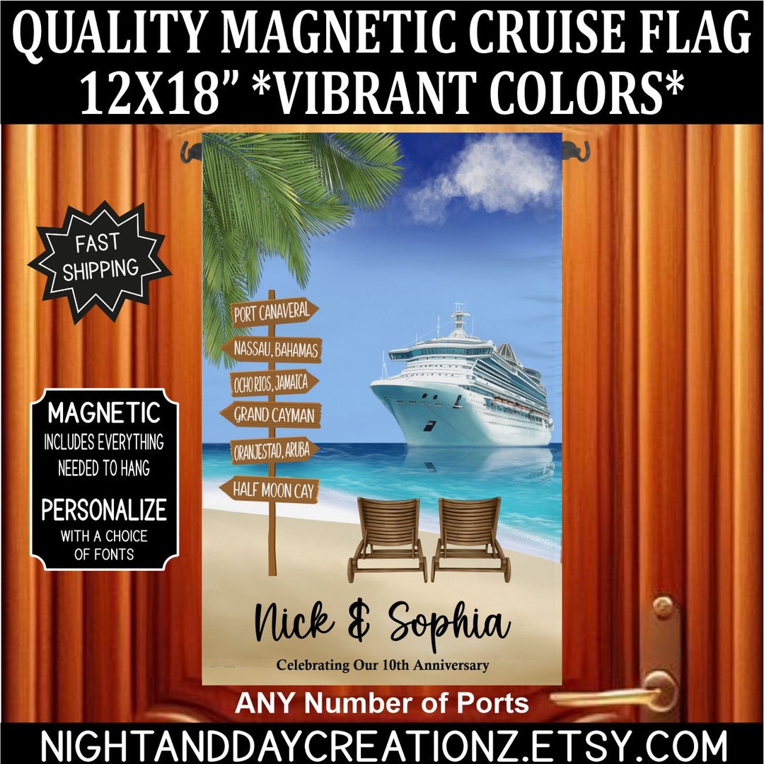 Cruise Flag, Cruise Ports Flag, Personalized Cruise Decoration, Couples ...