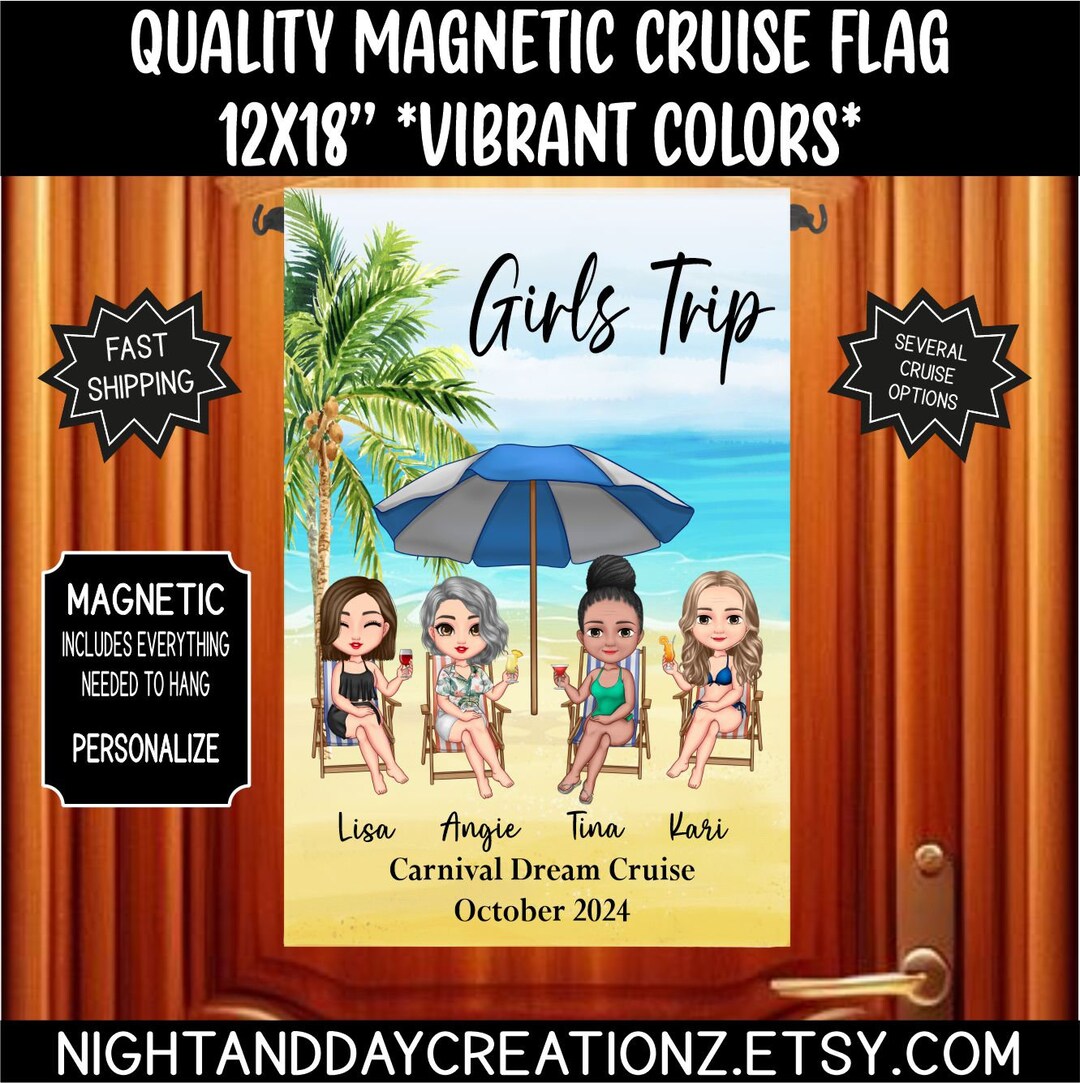 Girls Trip Cruise Door Magnet, Cruise Door Decoration, What Happens on ...