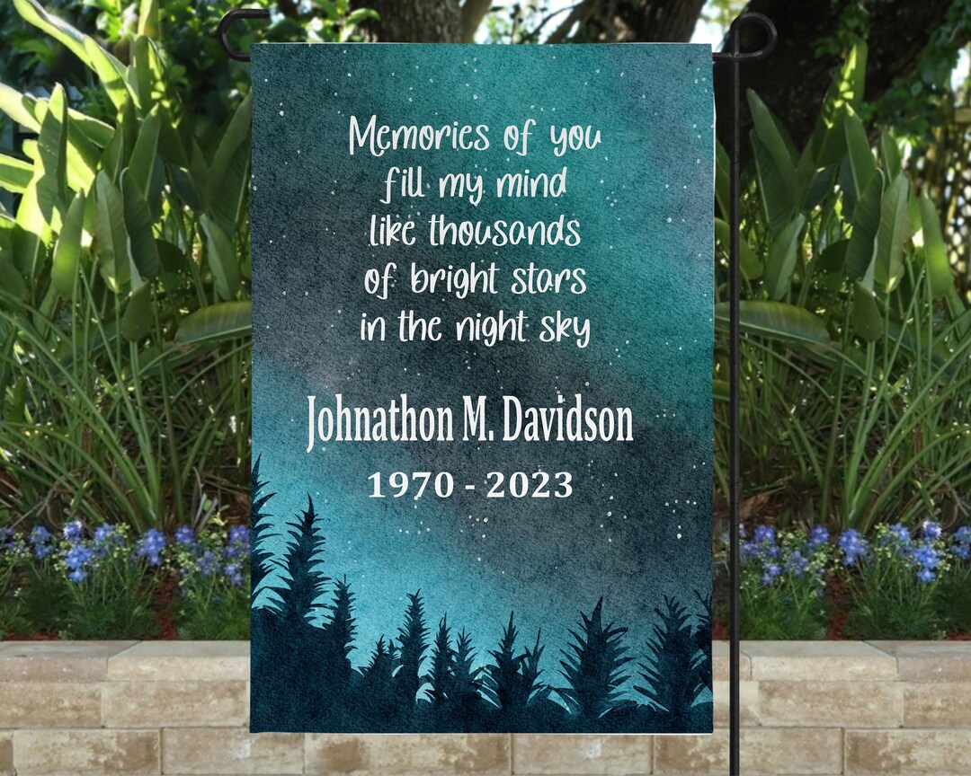 Memorial Garden Flag, Night Sky, Stars Memorial, Your Memory A Treasure ...