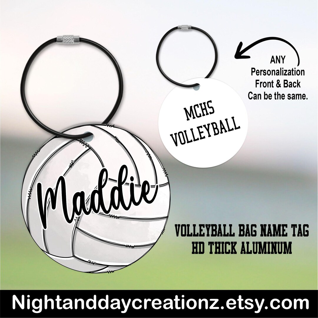 Volleyball Bag Tag, Volleyball Name Tag, Volleyball Team Gift ...