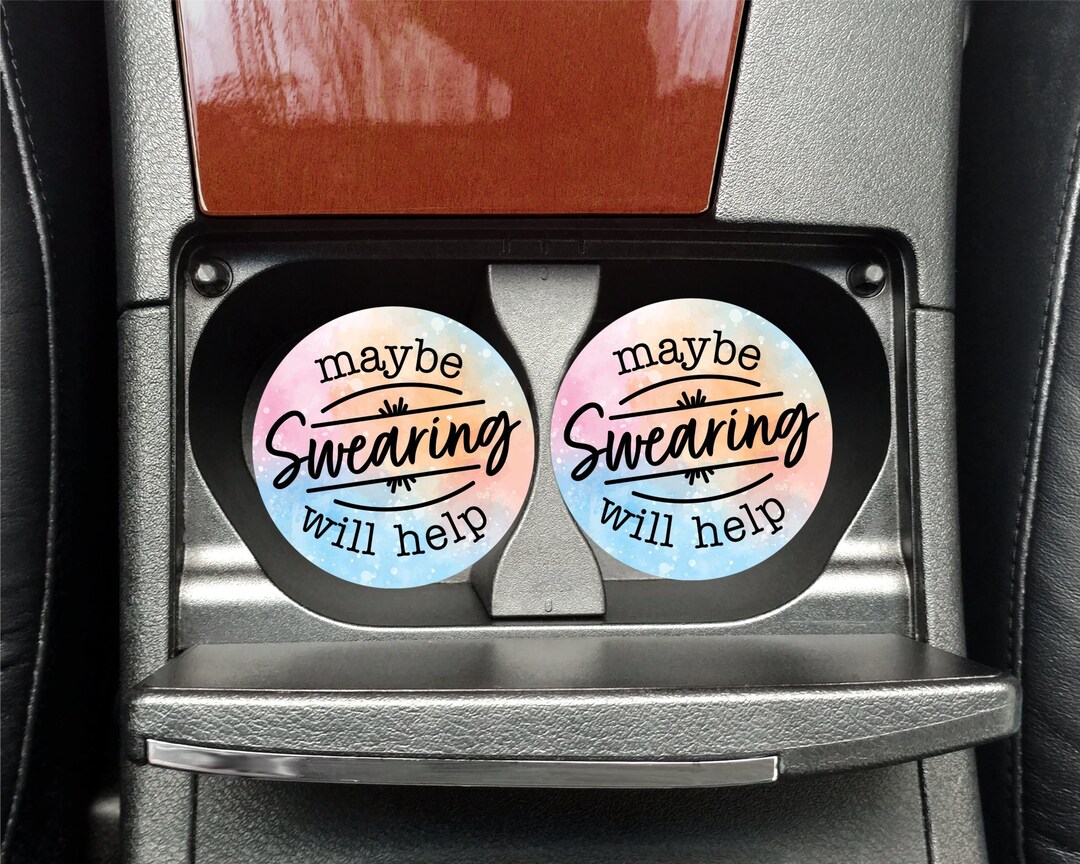 Funny Car Coaster Set: Maybe Swearing Will Help - Etsy