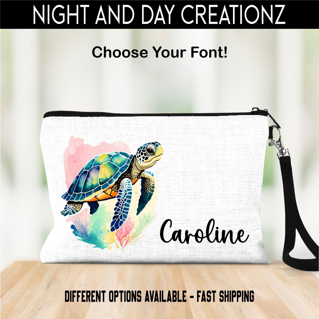 Sea Turtle Bag, Turtle, Sea Turtle Gifts, Cosmetic Bag, Wristlet, Gift ...
