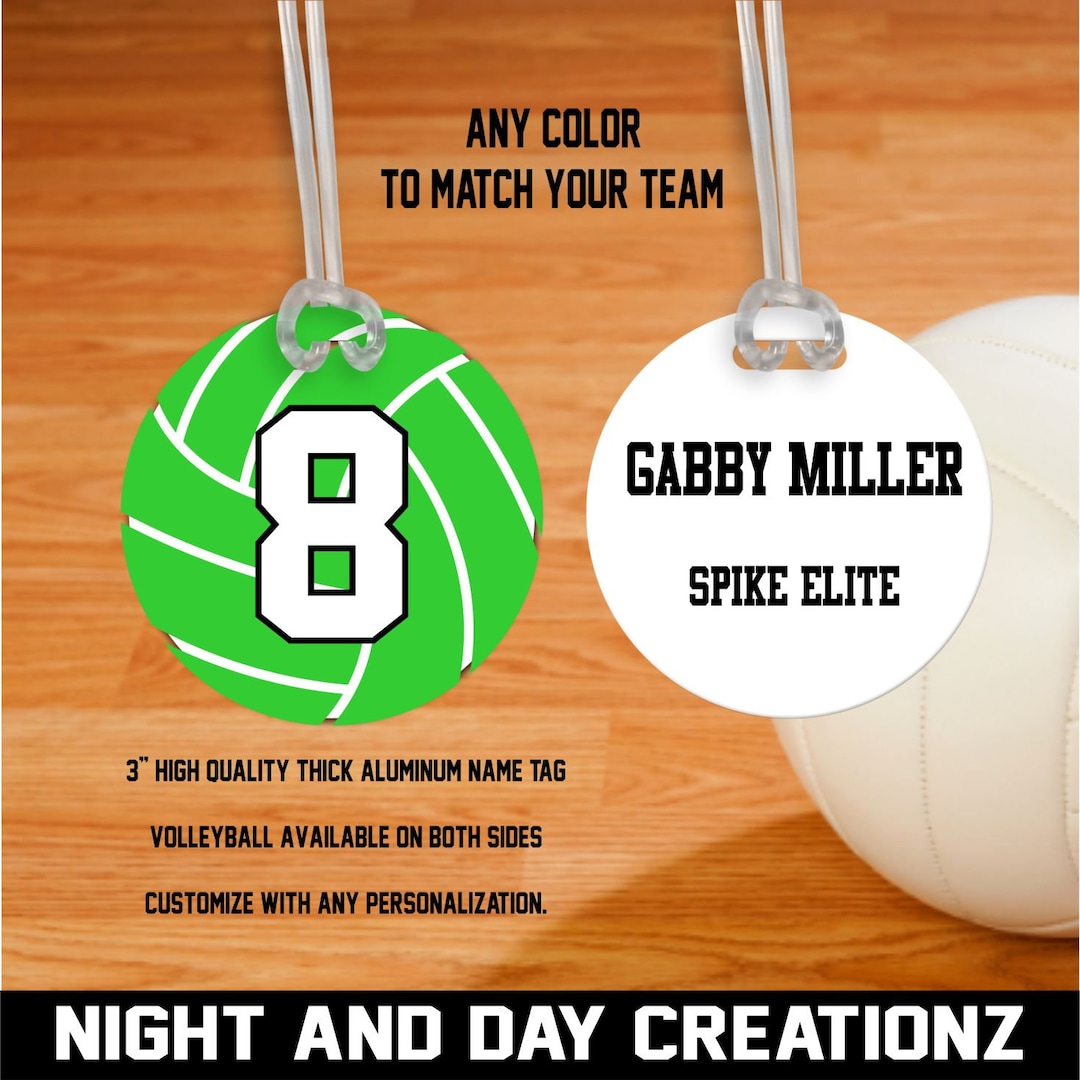 Volleyball Name Tag, Personalized Sports Tag, Volleyball Bag Tag ...