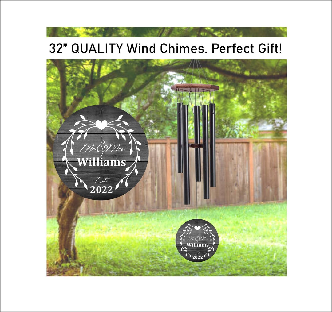 Personalized Wind Chime, Wedding Gift, Anniversary Gift, Custom Gifts ...