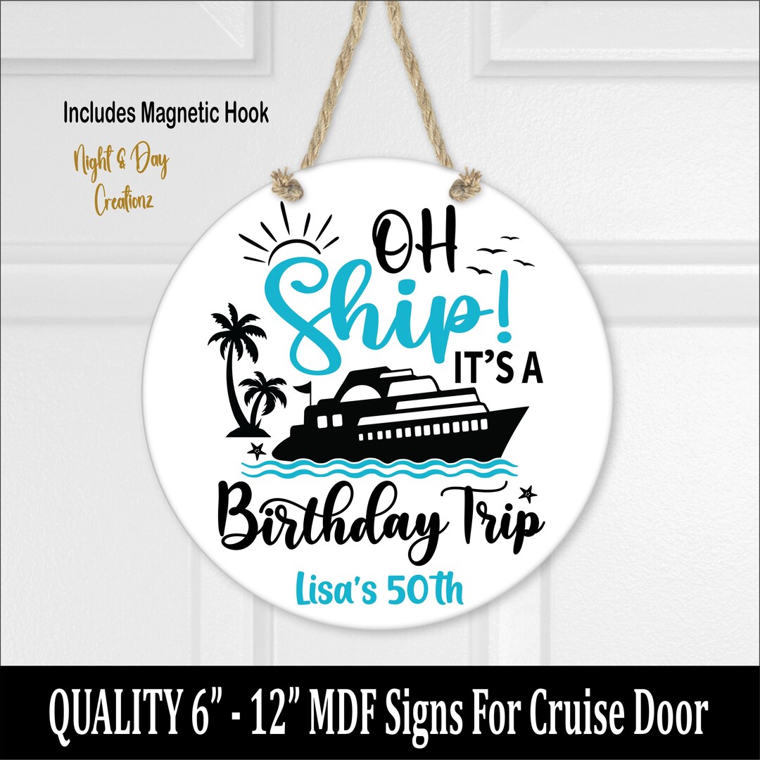 Personalized Cruise Door Sign: Birthday Trip Celebration (magnetic Hook ...