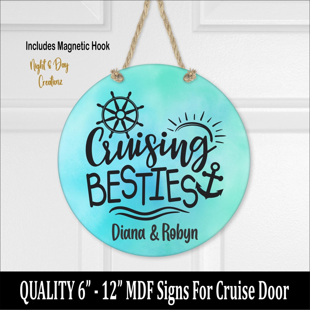 Cruise Besties Sign, Cruise Ship Sign, Personalized Door Sign, Cruise ...