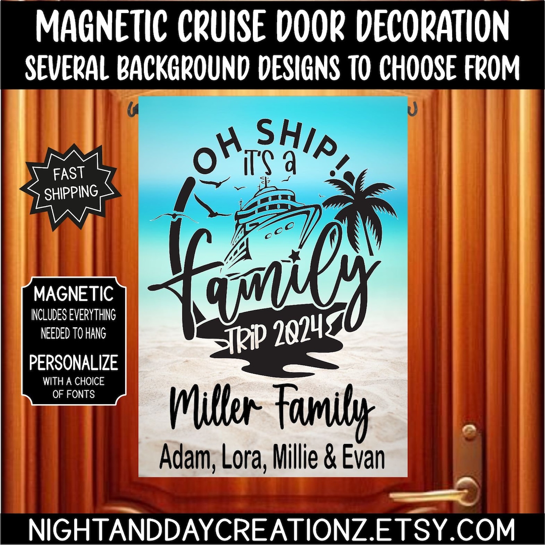 Family Cruise Flag, Personalized Cruise Door Magnet, Cruise Flag ...