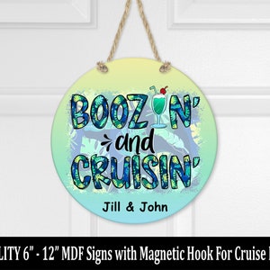 Cruise Ship Sign, Boozin and Cruisin Cruise Trip Sign, Cruise Door ...