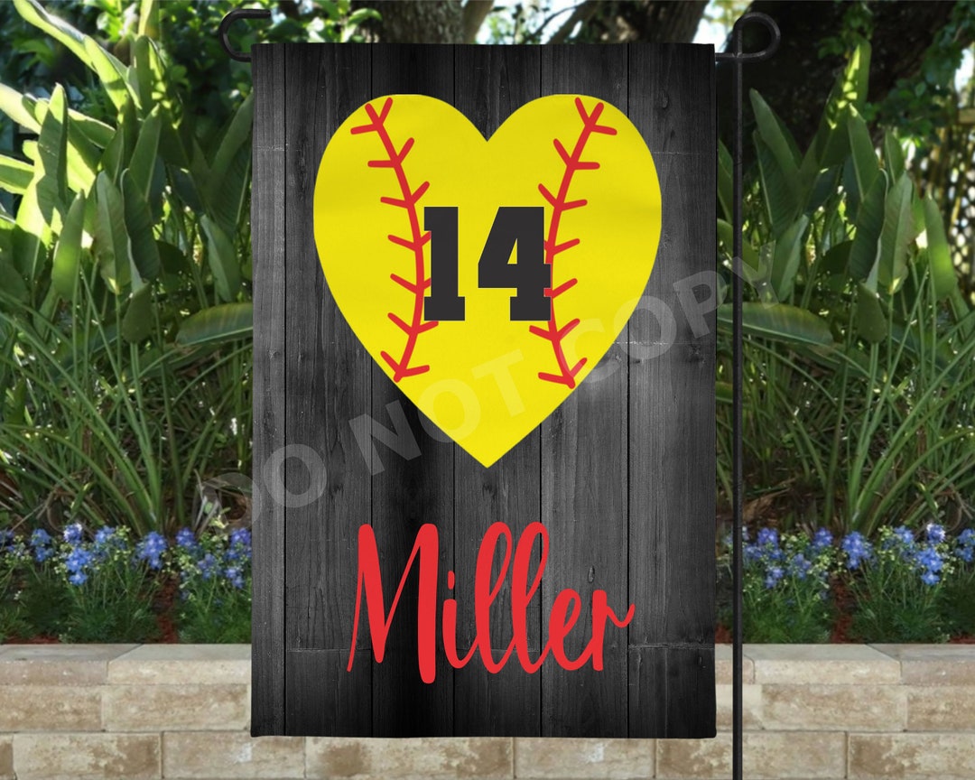 Softball Flag, Personalized Softball Flag, Softball Garden Flag, Family ...