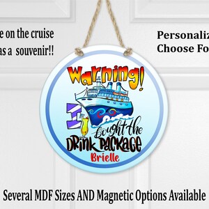 Cruise Ship Sign Drink Package Cruise Ship Personalized Sign - Etsy
