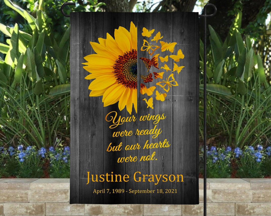 Memorial Sunflower Garden Flag: Angel Wings Remembrance (12x18) - Etsy