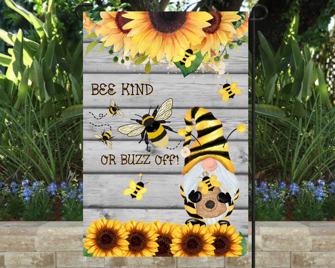 Bee Flag Bee Kind Garden Flag Garden Flag Bee Flag Spring - Etsy