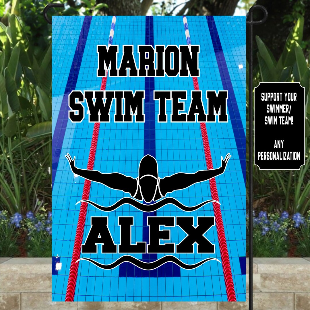 Personalized Swim Team Garden Flag: Senior Swimmer Gift - Etsy