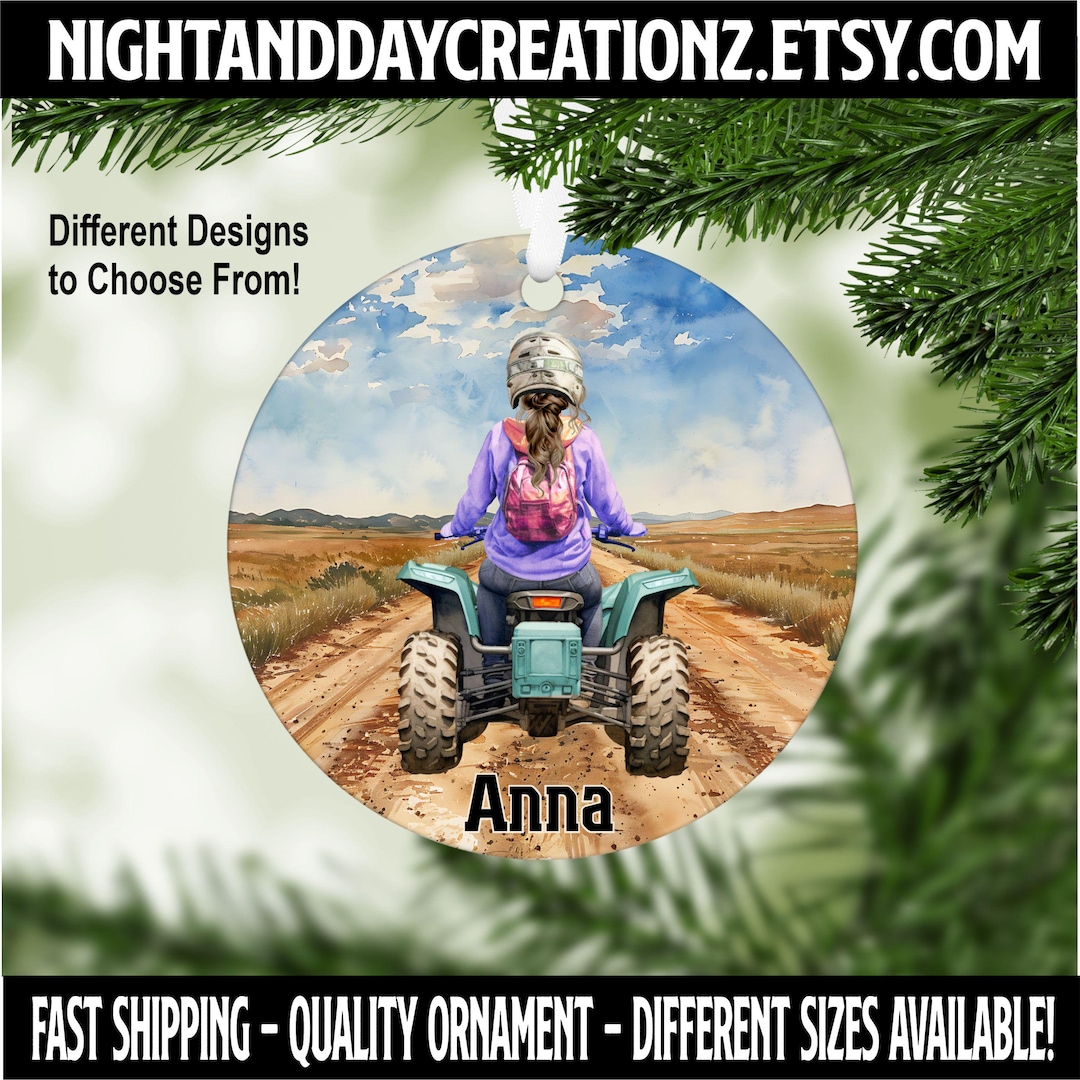Girl ATV Ornament, Quad Ornament, Country Girls Ornament, 4 Wheeler ...
