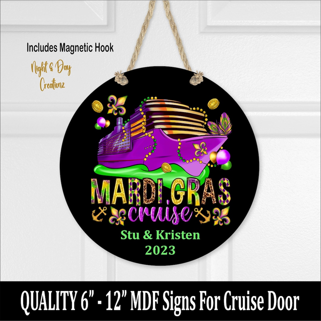 Mardi Gras Cruise Ship Sign, Cruise Door Magnet, Cruise Ship ...