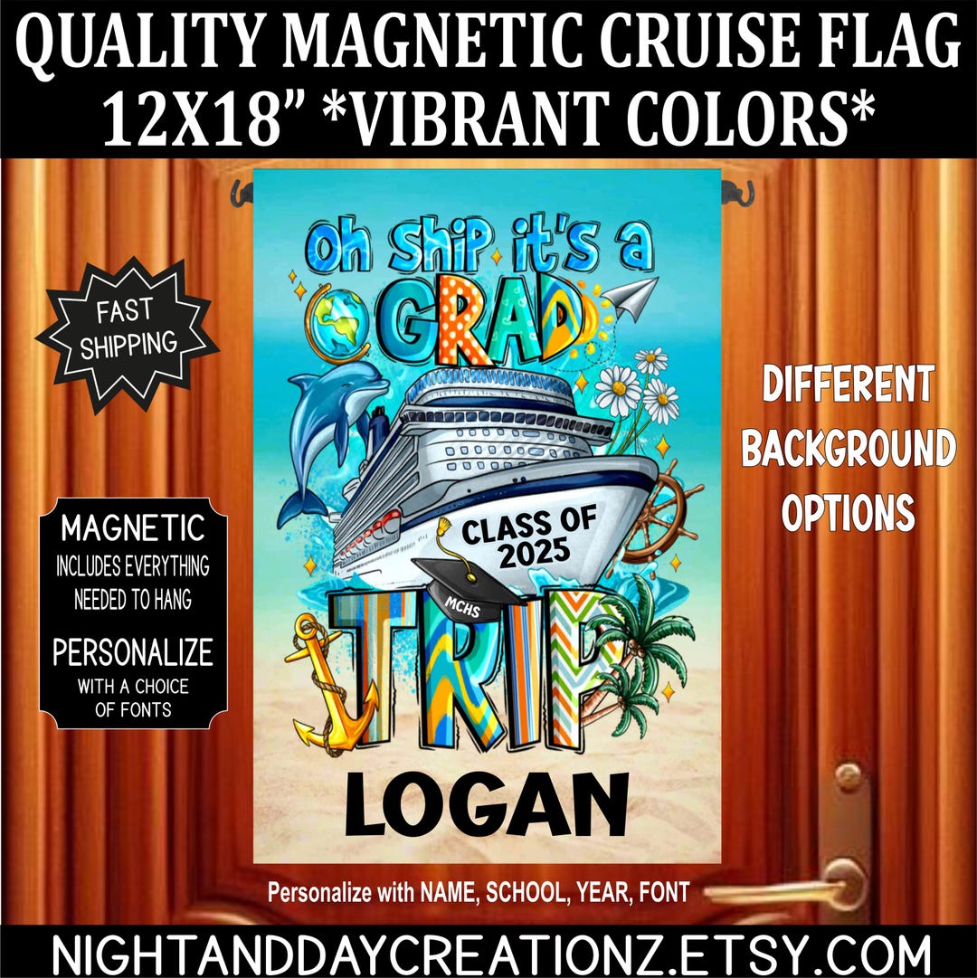 Graduation Cruise Door Magnet, Personalized Cruise Decoration, Cruising ...