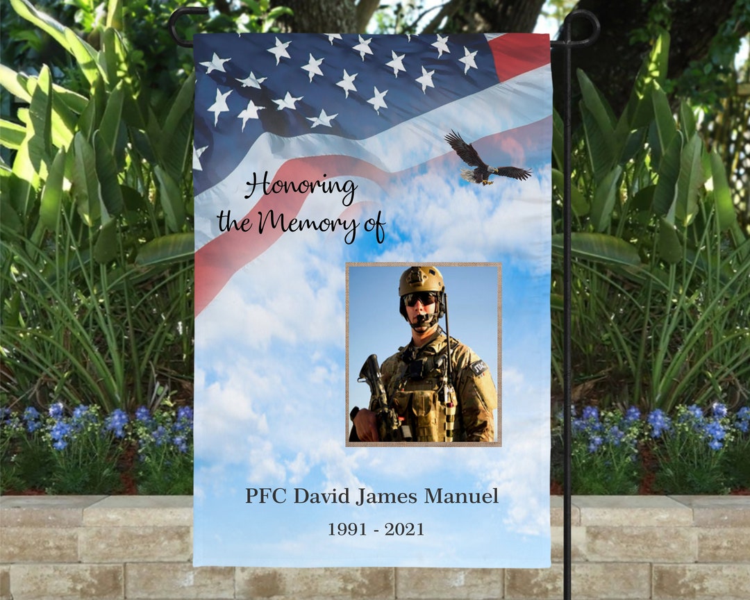 Memorial Personalized Garden Flag, Military Flag, Cemetery Flag ...