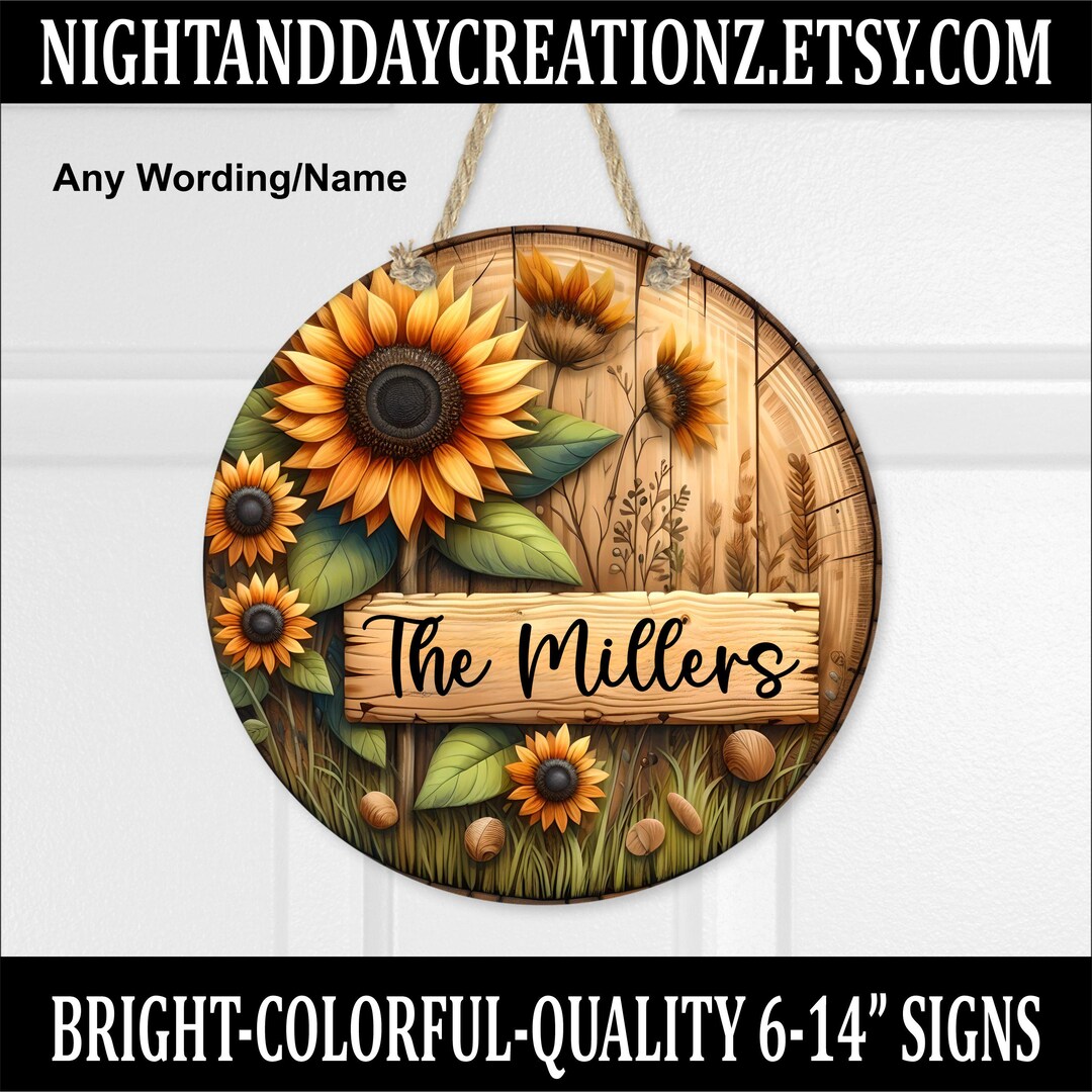 Fall Sign, Sunflower Sign, Welcome Sign, Welcome Door Hanger, Rustic ...