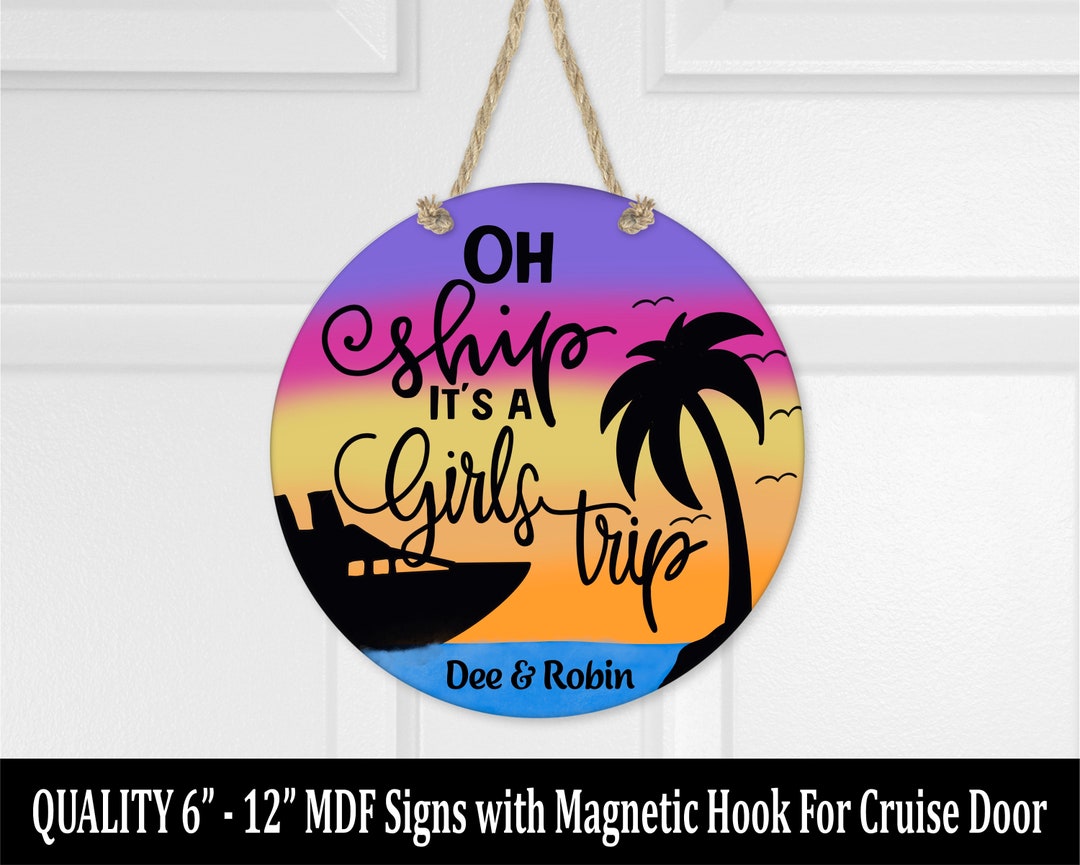 Girls Trip Sign Cruise Door Magnet Personalized Door Sign - Etsy