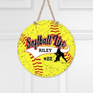 Softball Sign, Personalized Softball Sign, Sports Decoration, Kids Room ...
