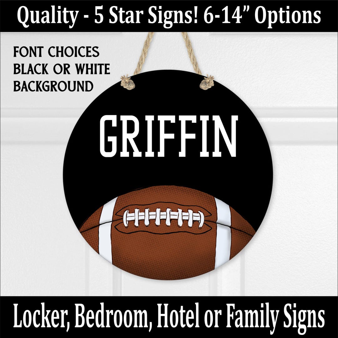 Football Sign, Football Door Sign, Football Locker Sign, Football Gift ...