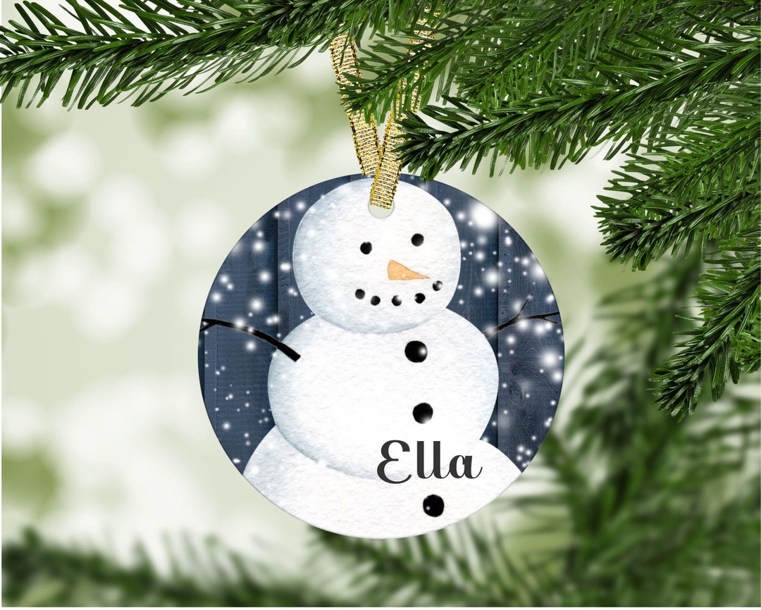 Snowman Personalized Christmas Ornament Christmas Ornaments - Etsy