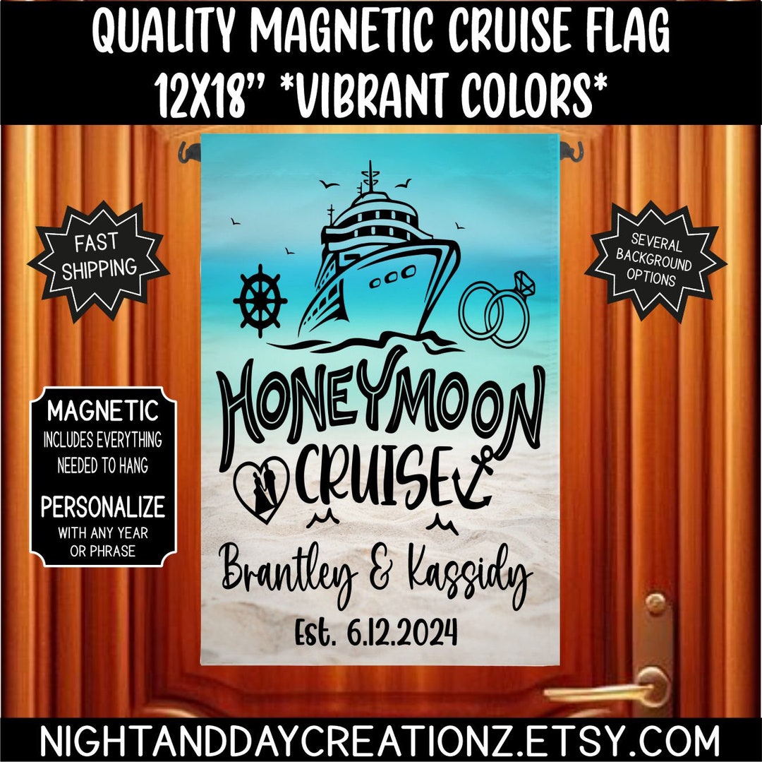 Honeymoon Cruise Door Magnet, Cruise Flag, Honeymoon Cruise Door Sign ...
