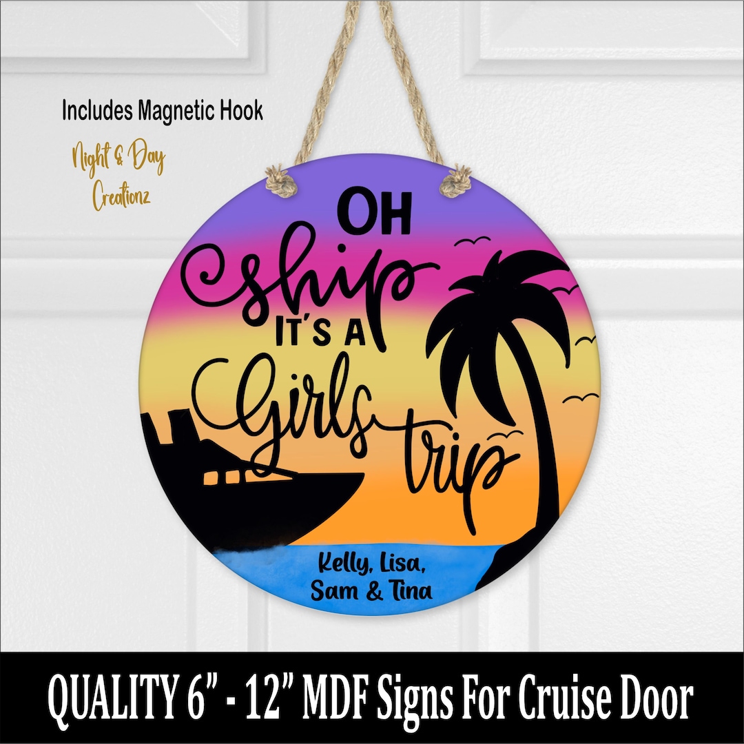 Girls Trip Sign, Cruise Door Magnet, Personalized Door Sign, Cruise ...